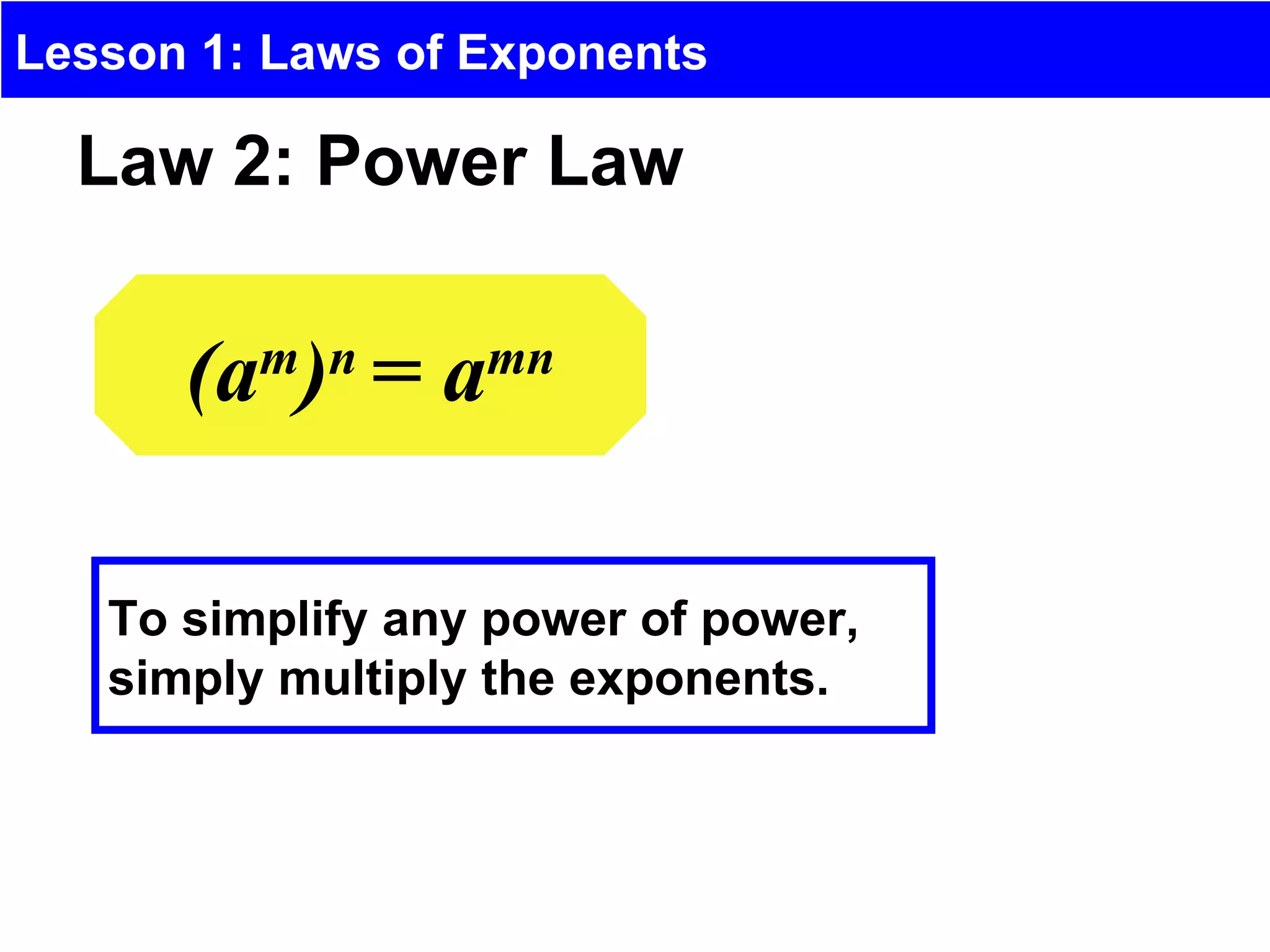 Laws Of Exponents | PPT