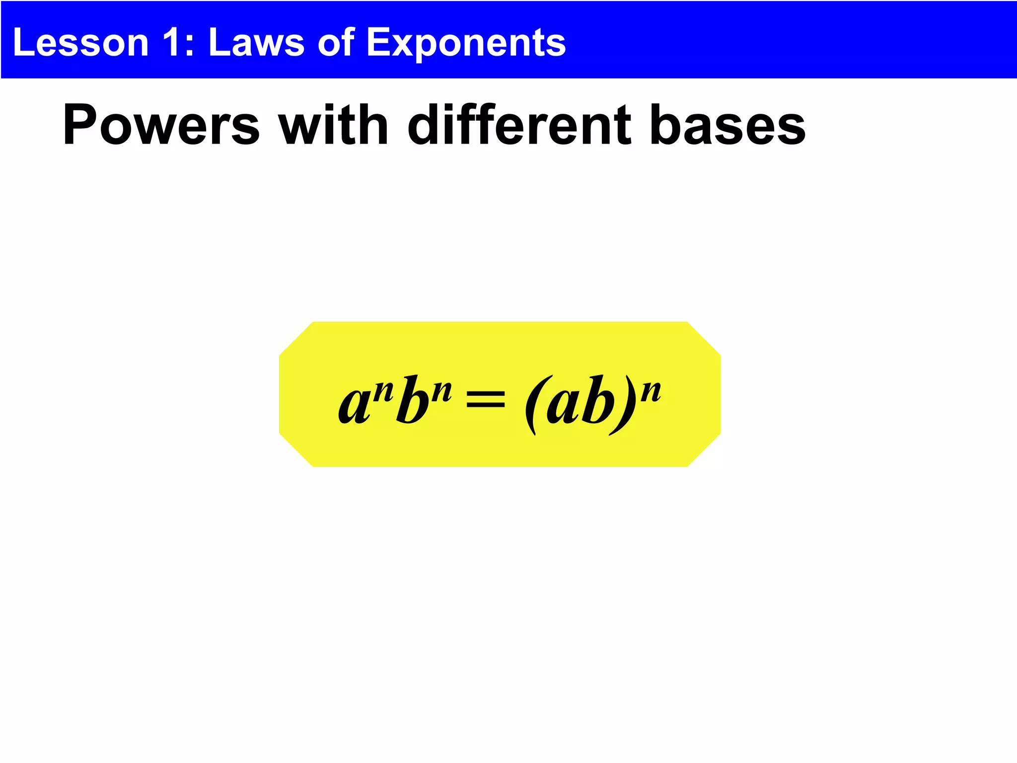Laws Of Exponents | PPT | Physics | Science