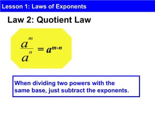 Laws Of Exponents | PPT | Physics | Science