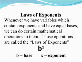 Laws of exponents | PPT