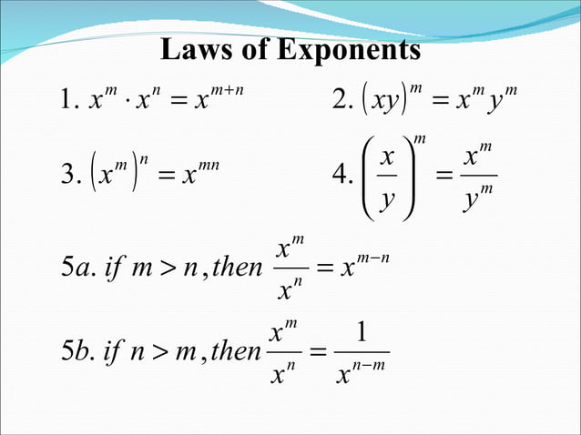 Laws of exponents | PPT