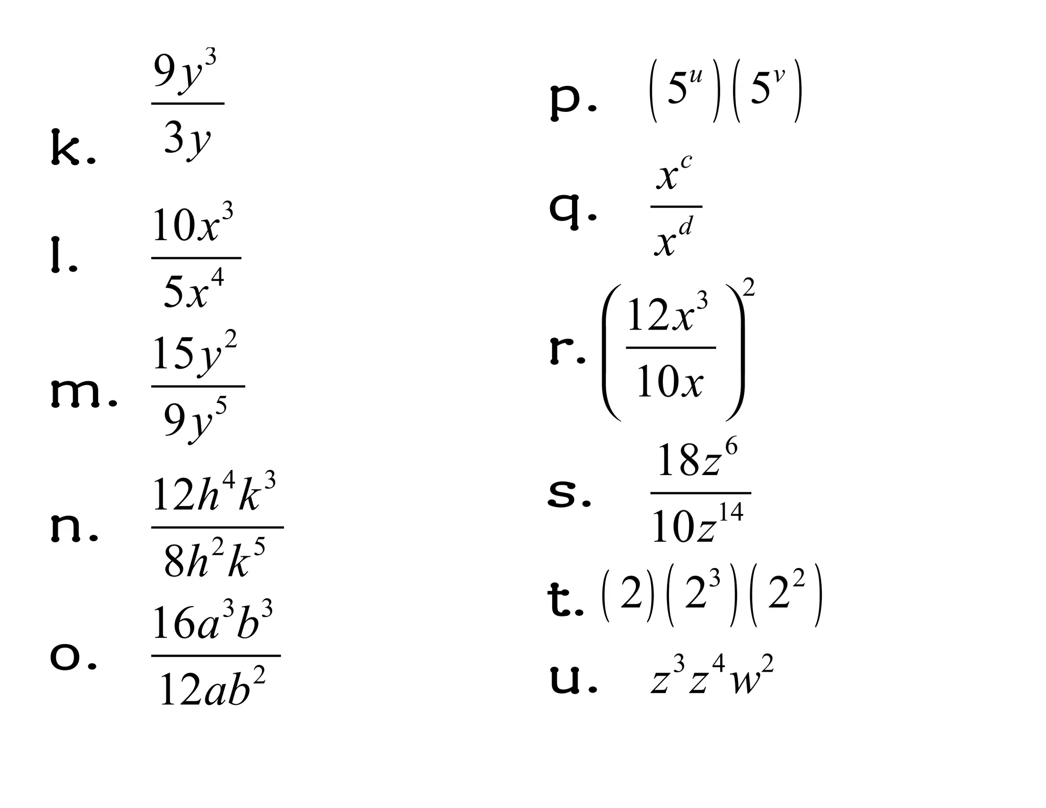 Laws of exponents | DOC