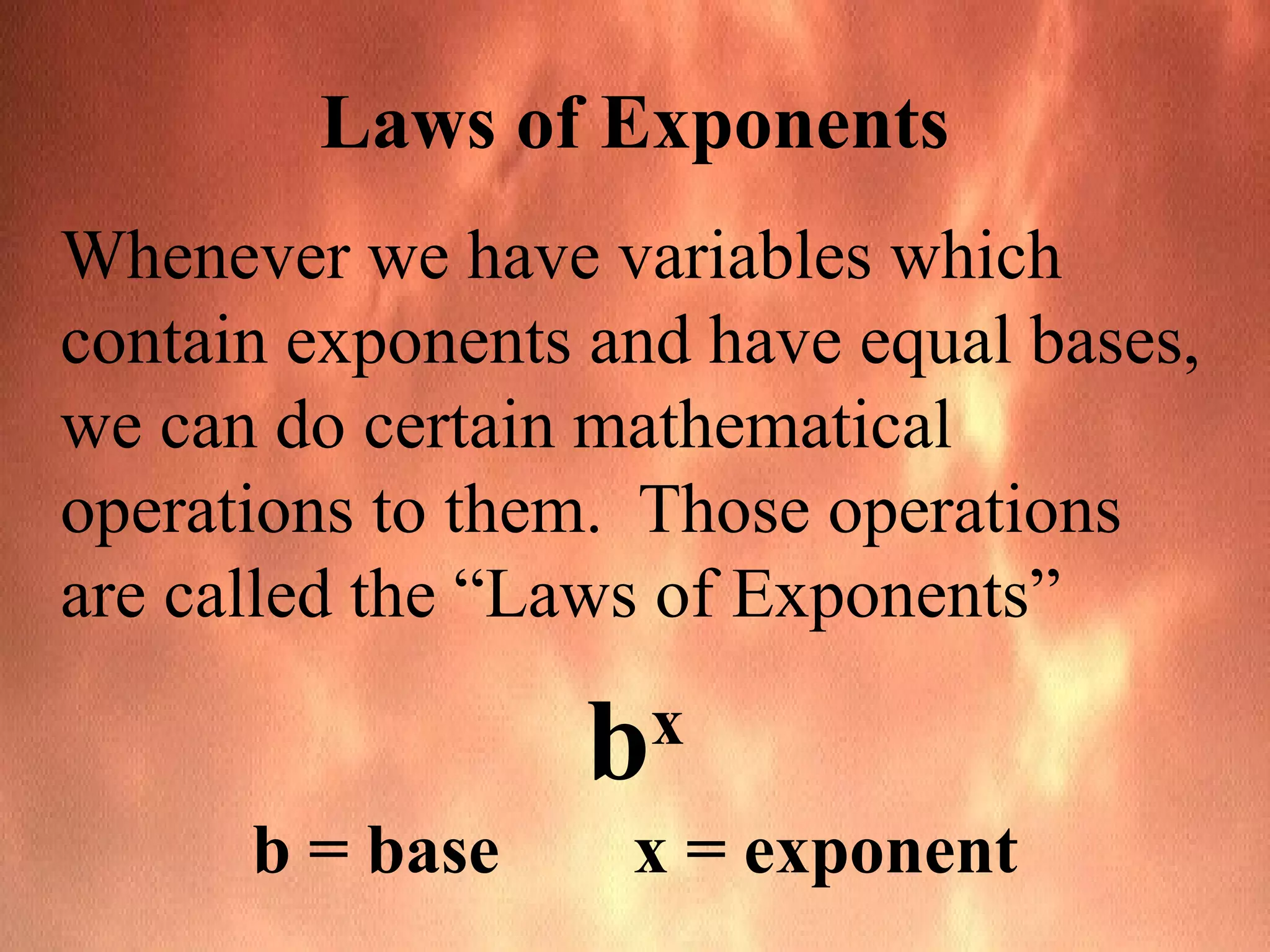 Laws of exponents | PPT