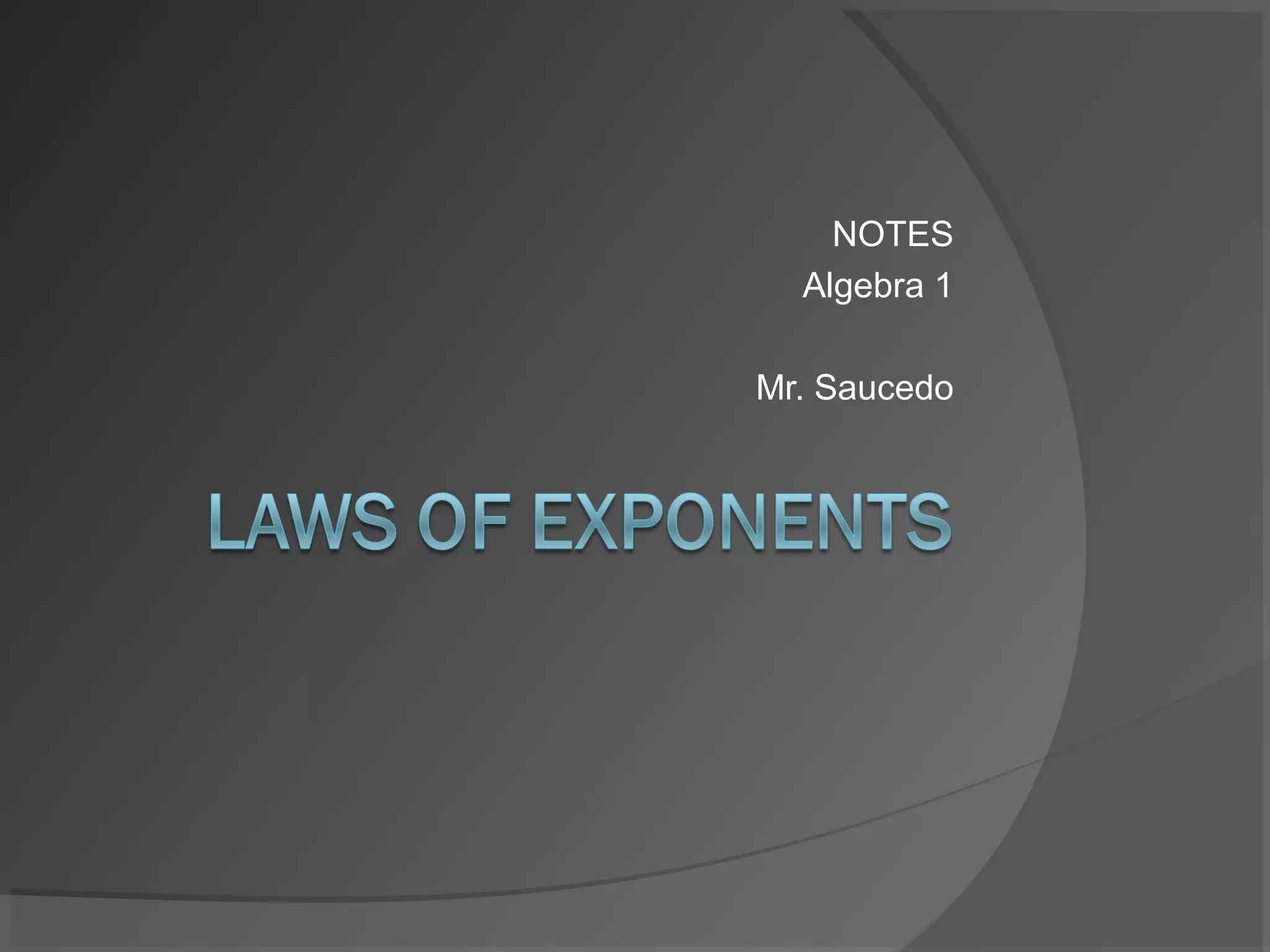 Laws of exponents | PPT
