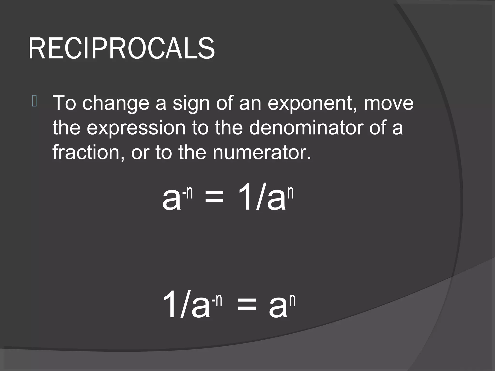 Laws of exponents | PPT | Physics | Science