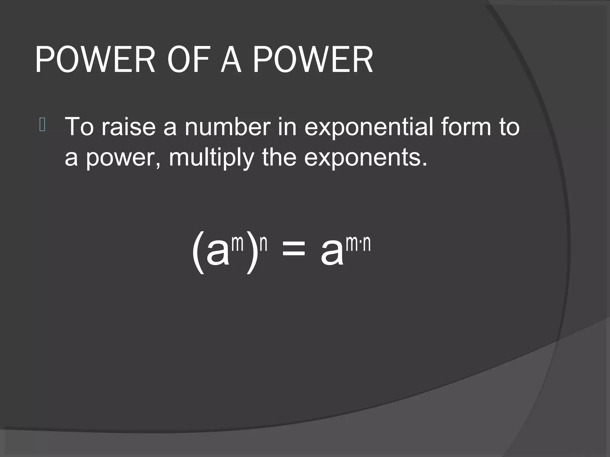 Laws of exponents | PPT | Physics | Science