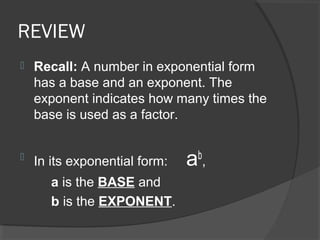Laws of exponents | PPT | Physics | Science