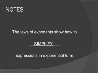 Laws of exponents | PPT | Physics | Science