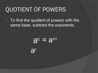 Laws of exponents | PPT