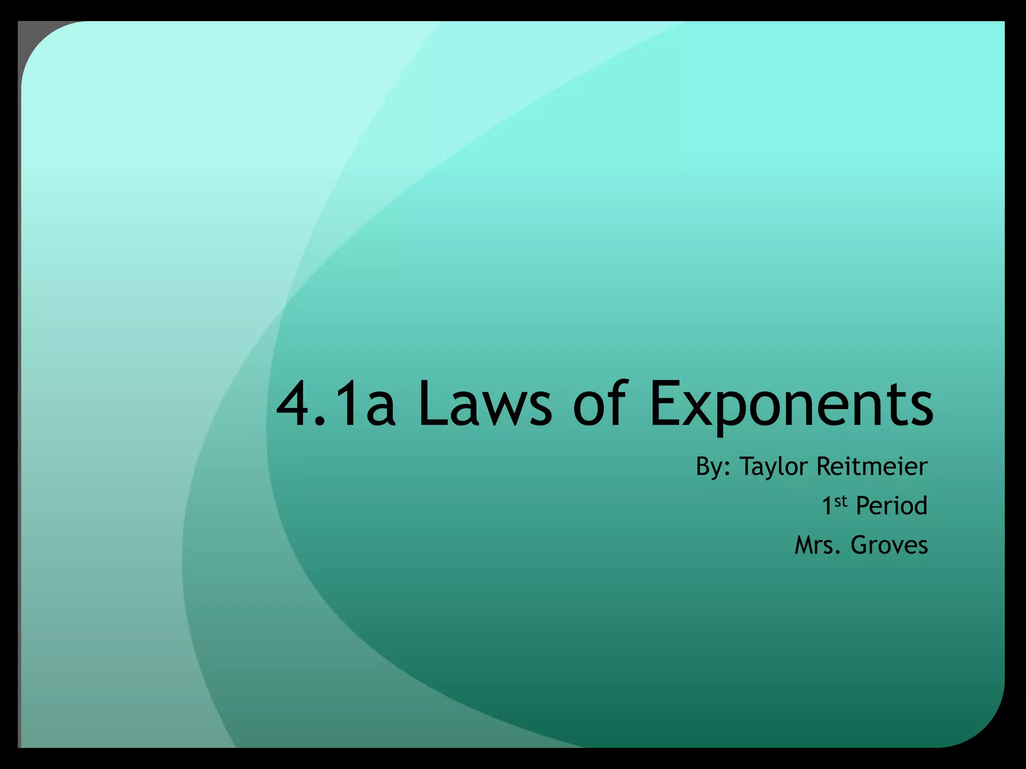 Laws of exponents | PPT