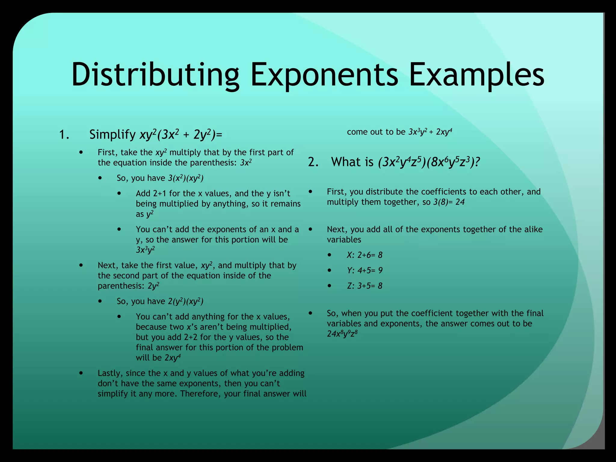 Laws of exponents | PPT