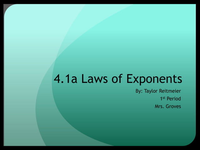 Laws of exponents | PPT
