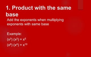 Mathematics 9 Lesson 7: Laws of Exponents | PPTX