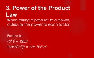 Mathematics 9 Lesson 7: Laws of Exponents | PPTX