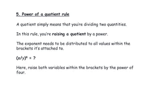 Laws of exponents and Power | PPTX | Physics | Science