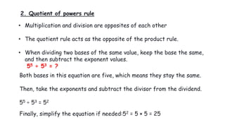 Laws of exponents and Power | PPTX | Physics | Science