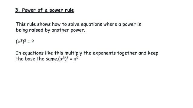 Laws of exponents and Power | PPTX | Physics | Science