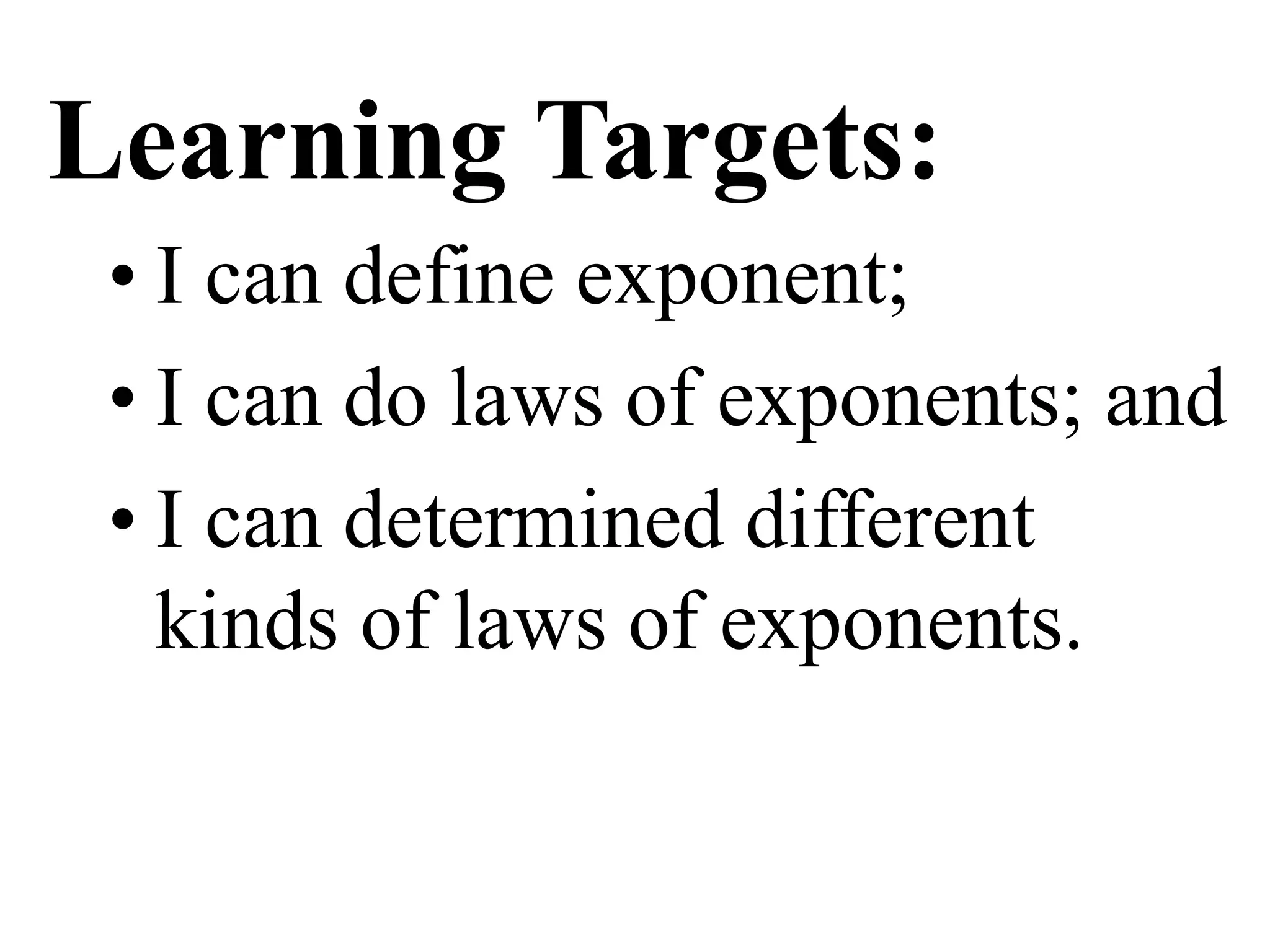 Laws of exponents | PPT