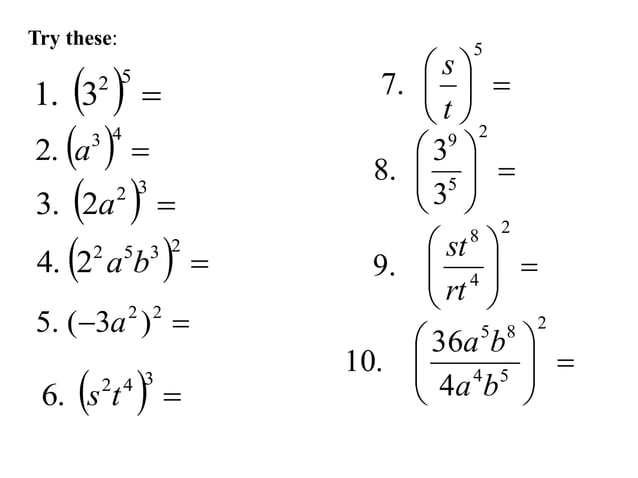 Laws of exponents | PPT