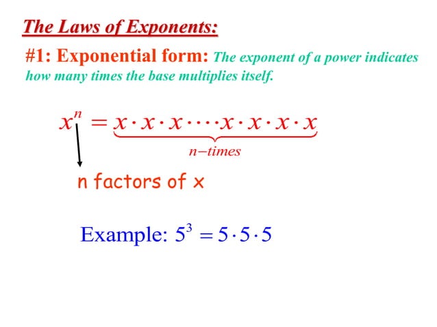 Laws of exponents | PPT