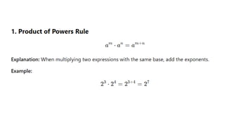 Laws of SIMPLIFIED RATIFIED Exponents.pptx
