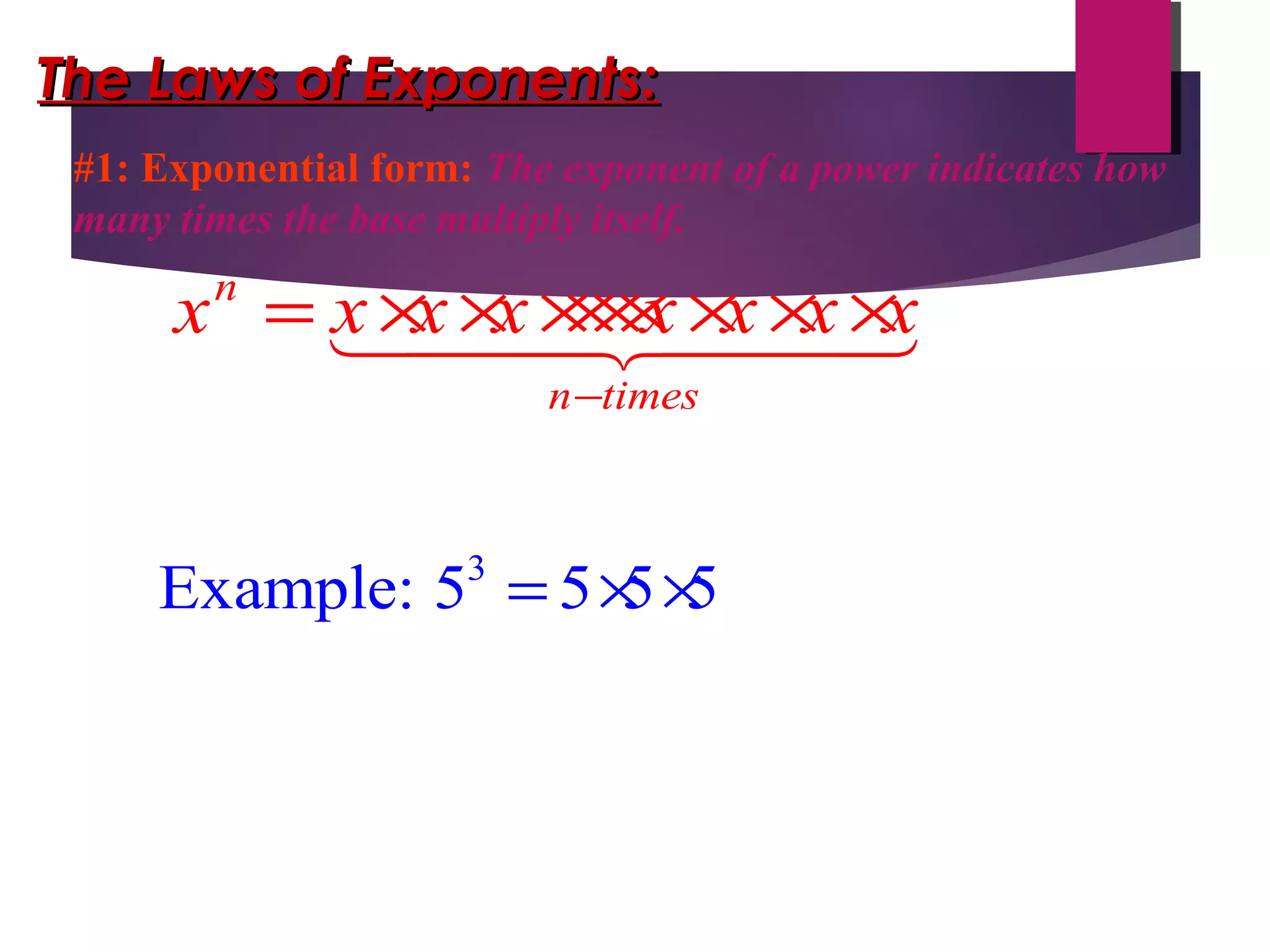 Laws of exponents complete | PPT | Physics | Science