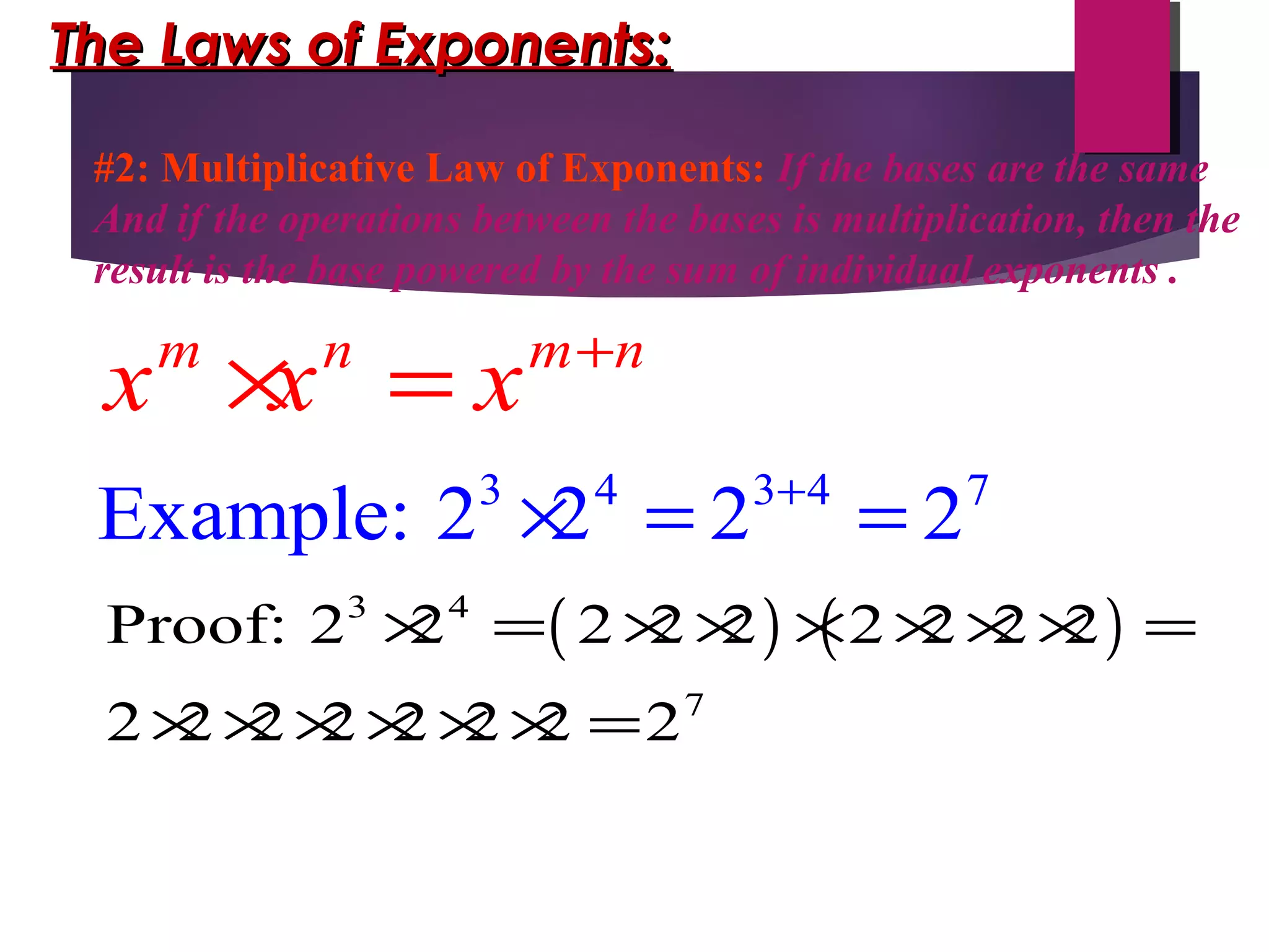 Laws of exponents complete | PPT | Physics | Science