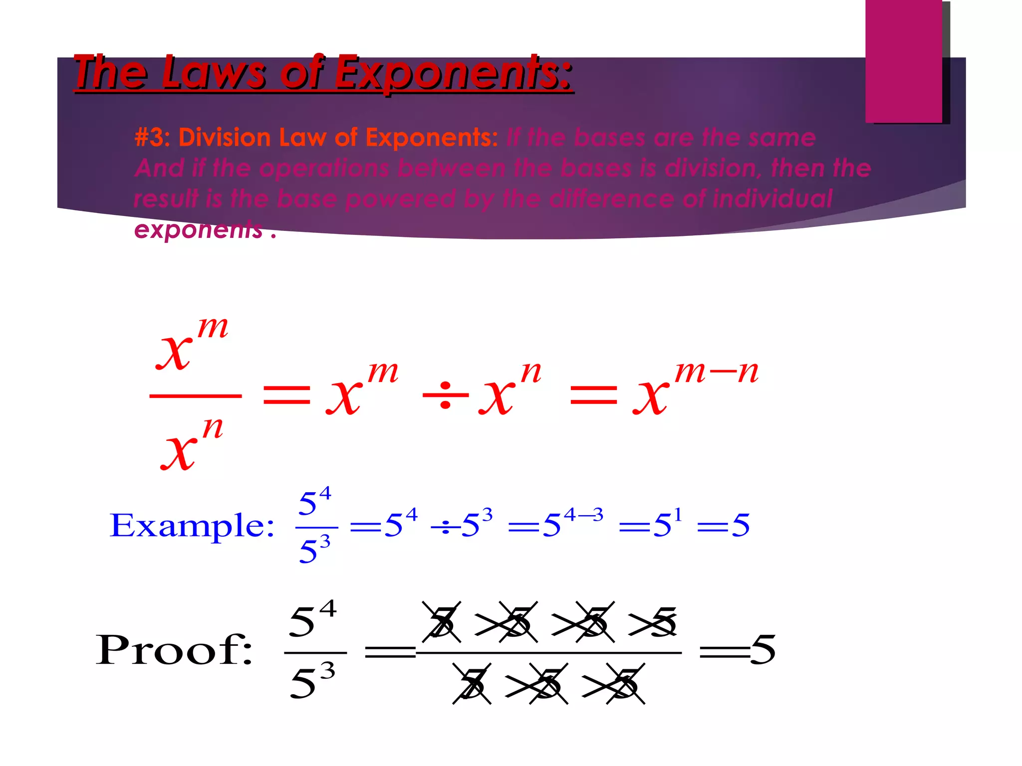 Laws of exponents complete | PPT | Physics | Science
