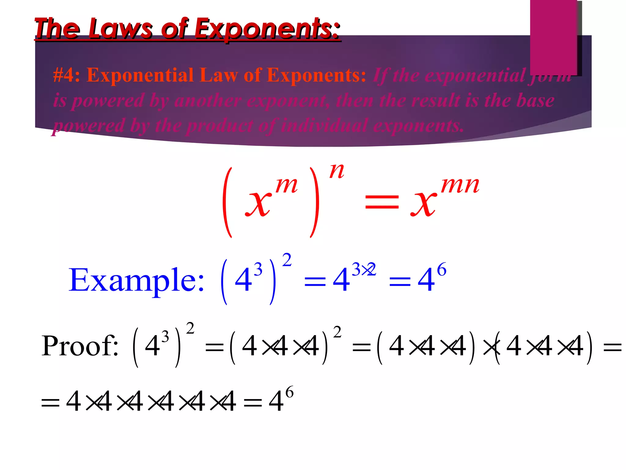 Laws of exponents complete | PPT | Physics | Science