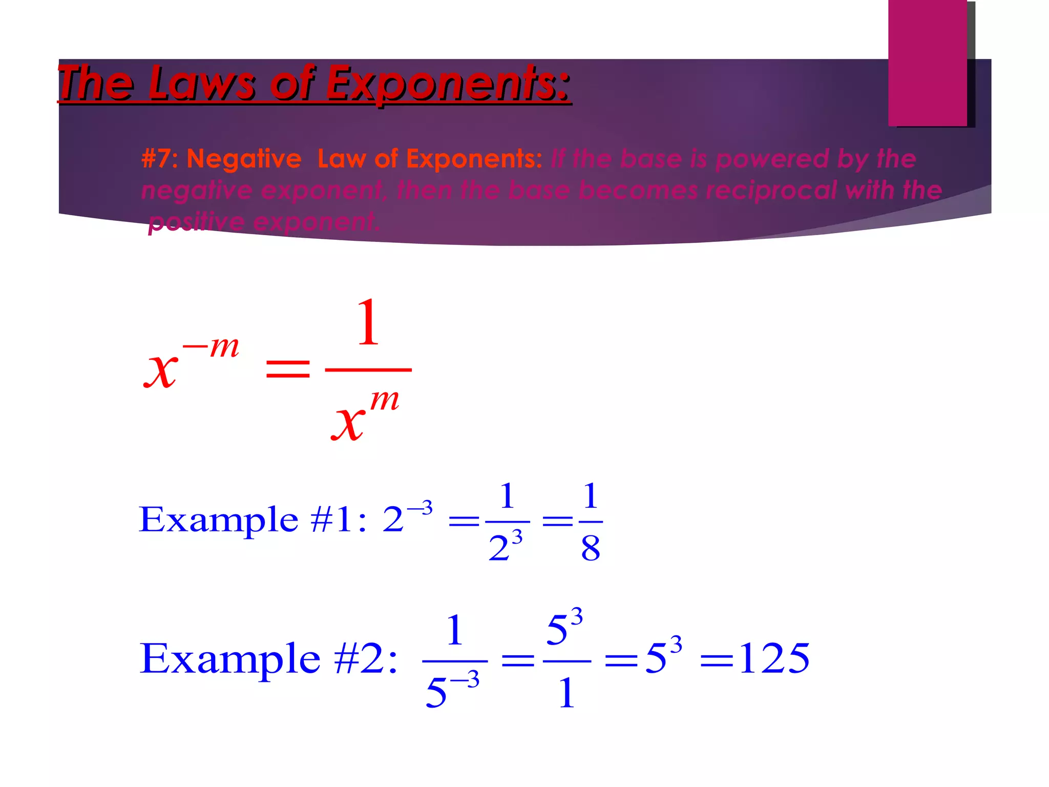 Laws of exponents complete | PPT | Physics | Science