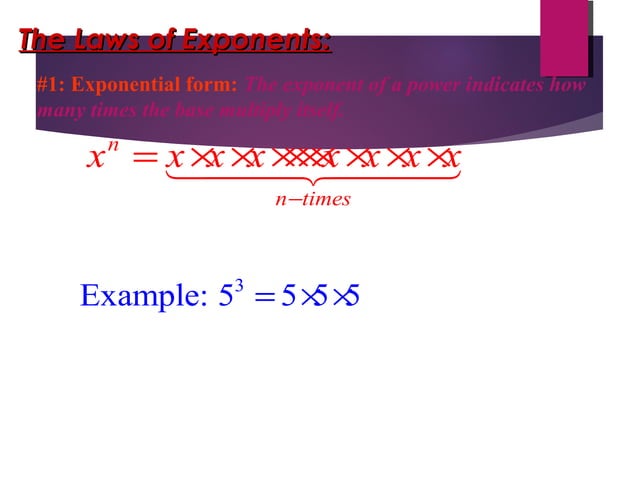 Laws of exponents complete | PPT