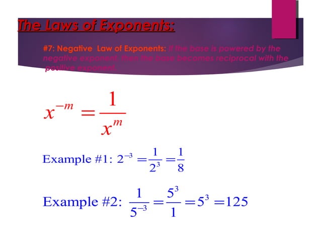 Laws of exponents complete | PPT