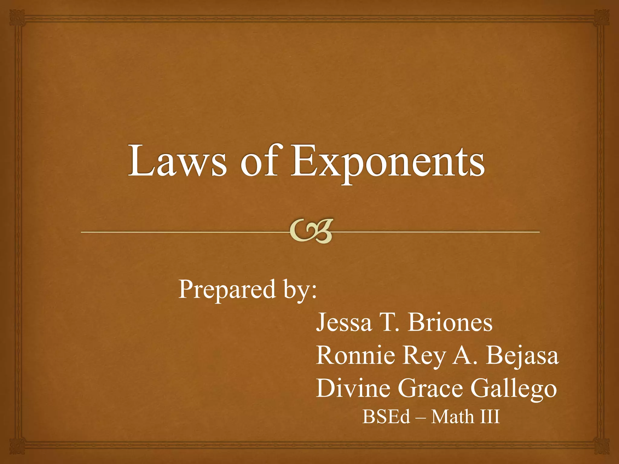 Laws of Exponents | PPTX