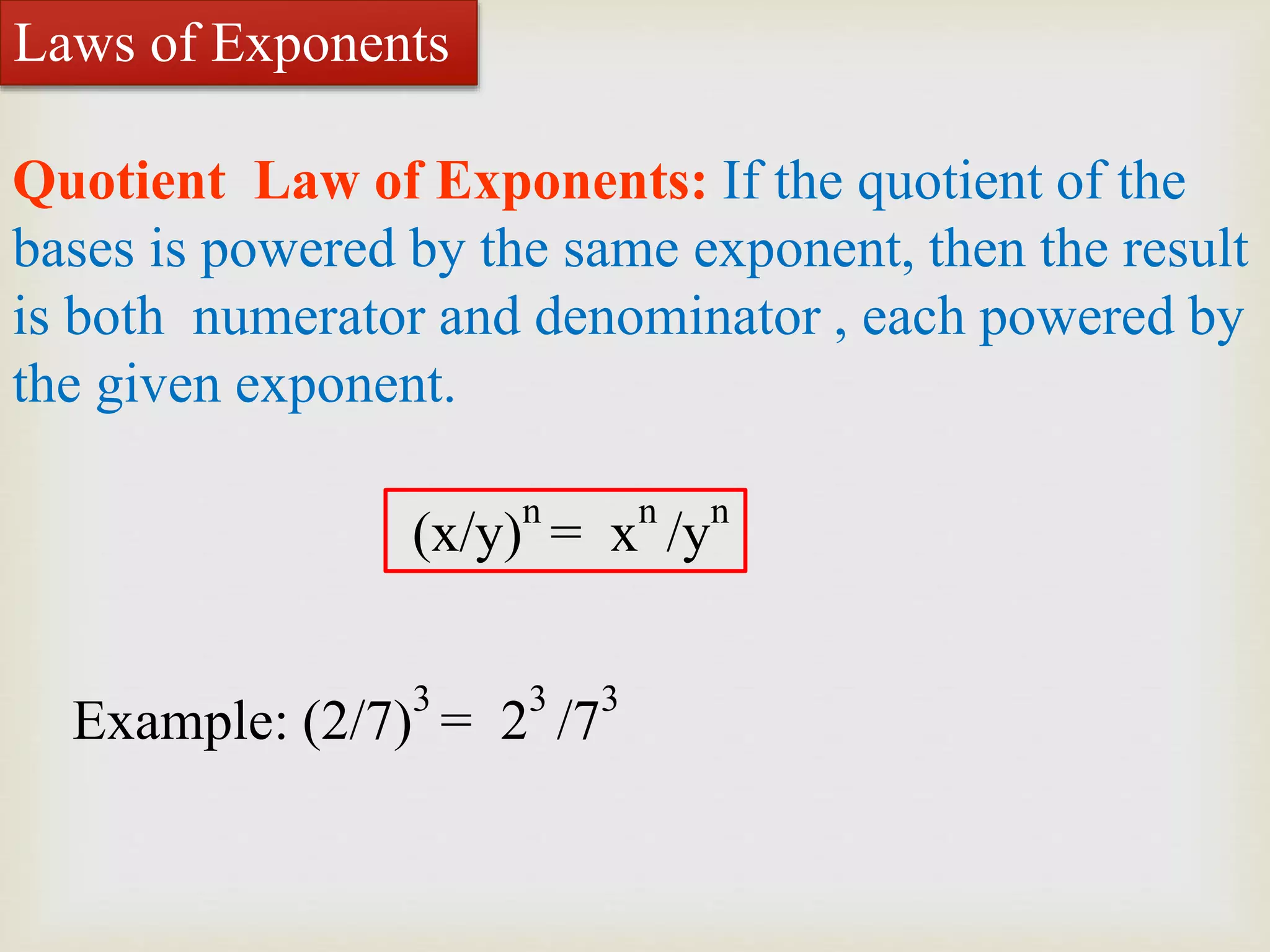 Laws of Exponents | PPTX