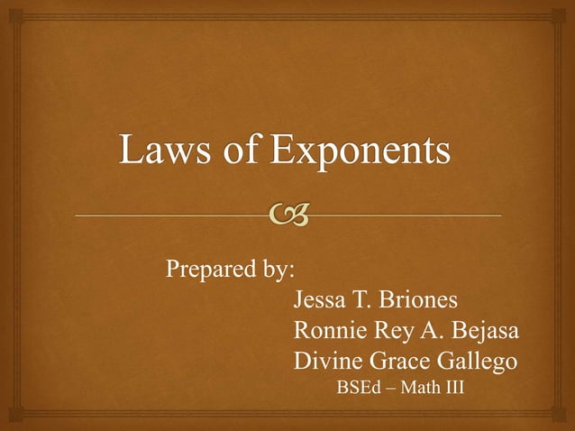 Laws of Exponents | PPTX | Physics | Science