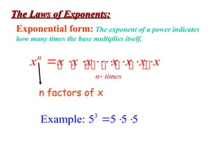 Laws of Exponents - Applying Properties of Exponents | PPT