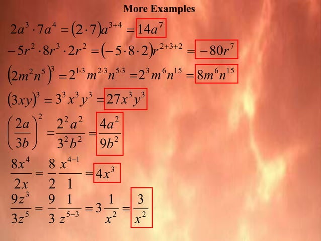 Exponents @ Laws of exponents * base and index | PPT