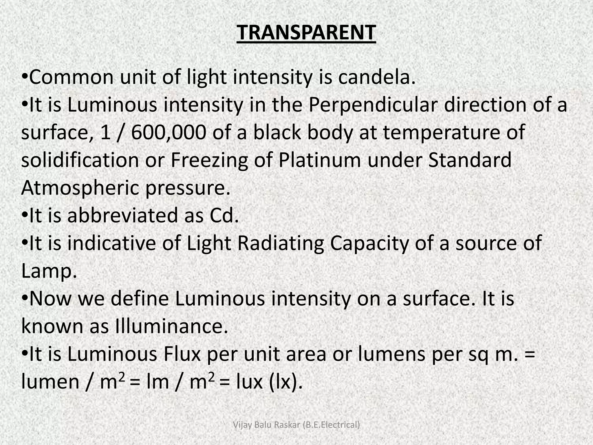Laws of illuminations | PPSX