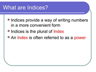 Laws of indices | PPT