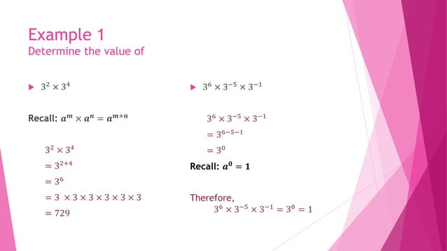 Laws of indices examples | PPT