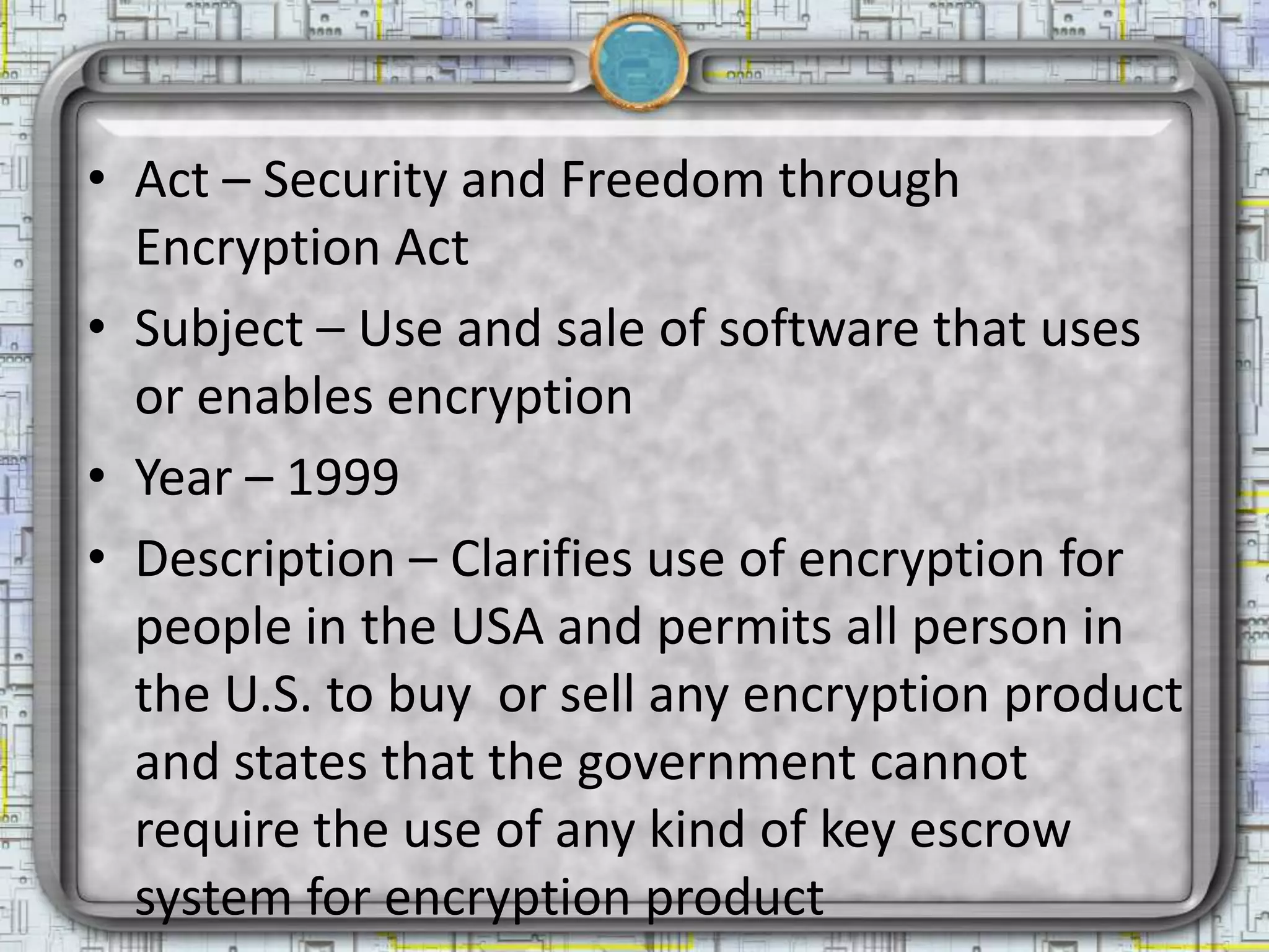 Laws of interest to security professionals | PPSX