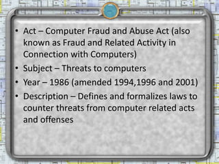 Laws of interest to security professionals | PPSX