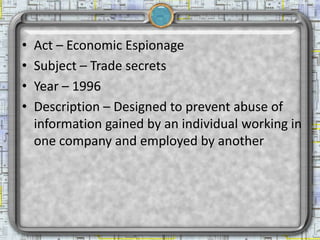 Laws of interest to security professionals | PPSX