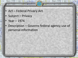 Laws of interest to security professionals | PPSX