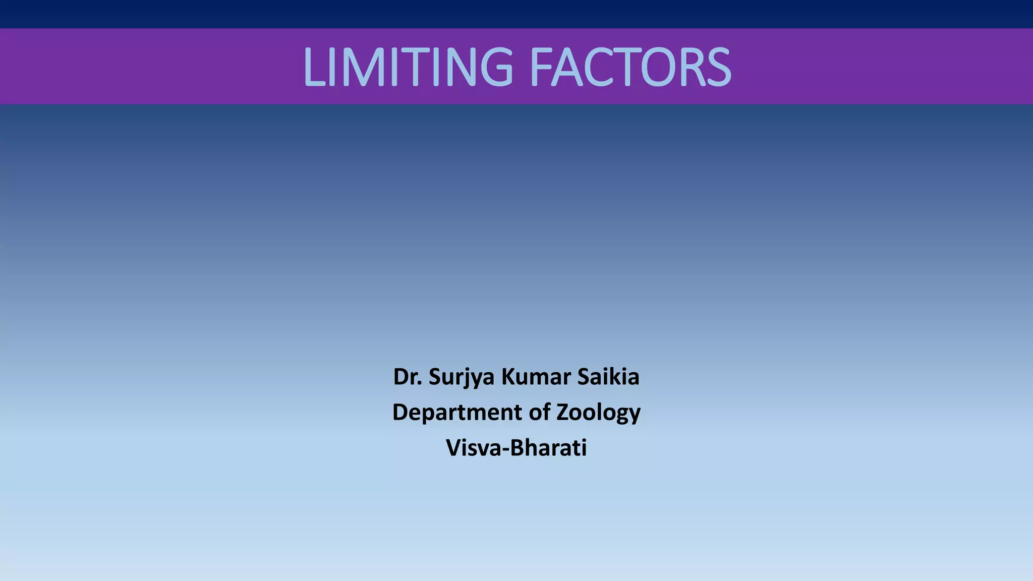 Laws of limiting factors | PPTX