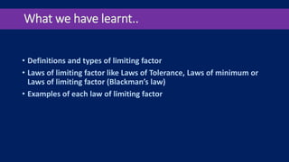 Laws of limiting factors | PPTX