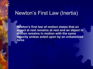 Newton's Laws of motion | PPT