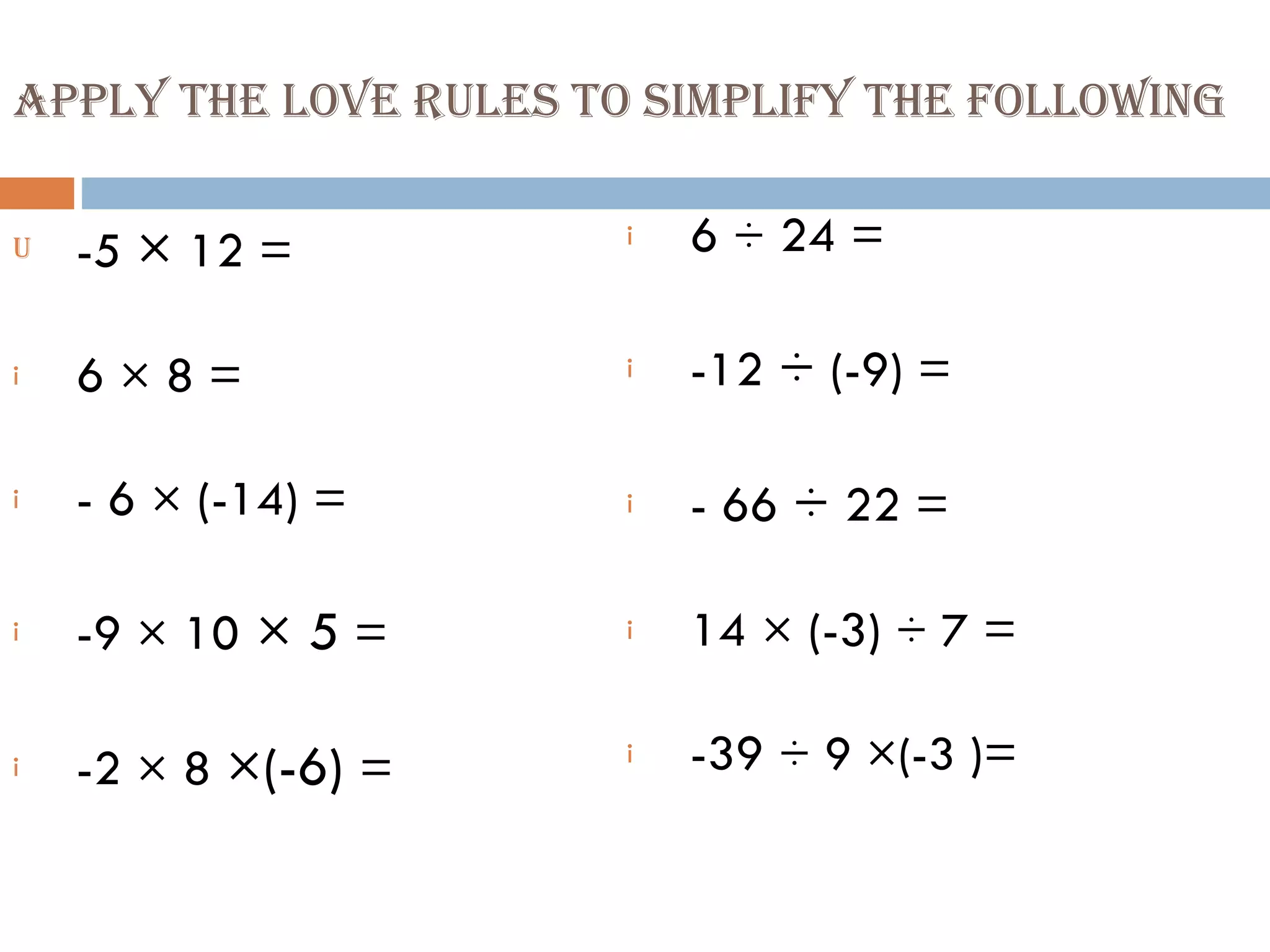 Laws of multiplication and division | PPT