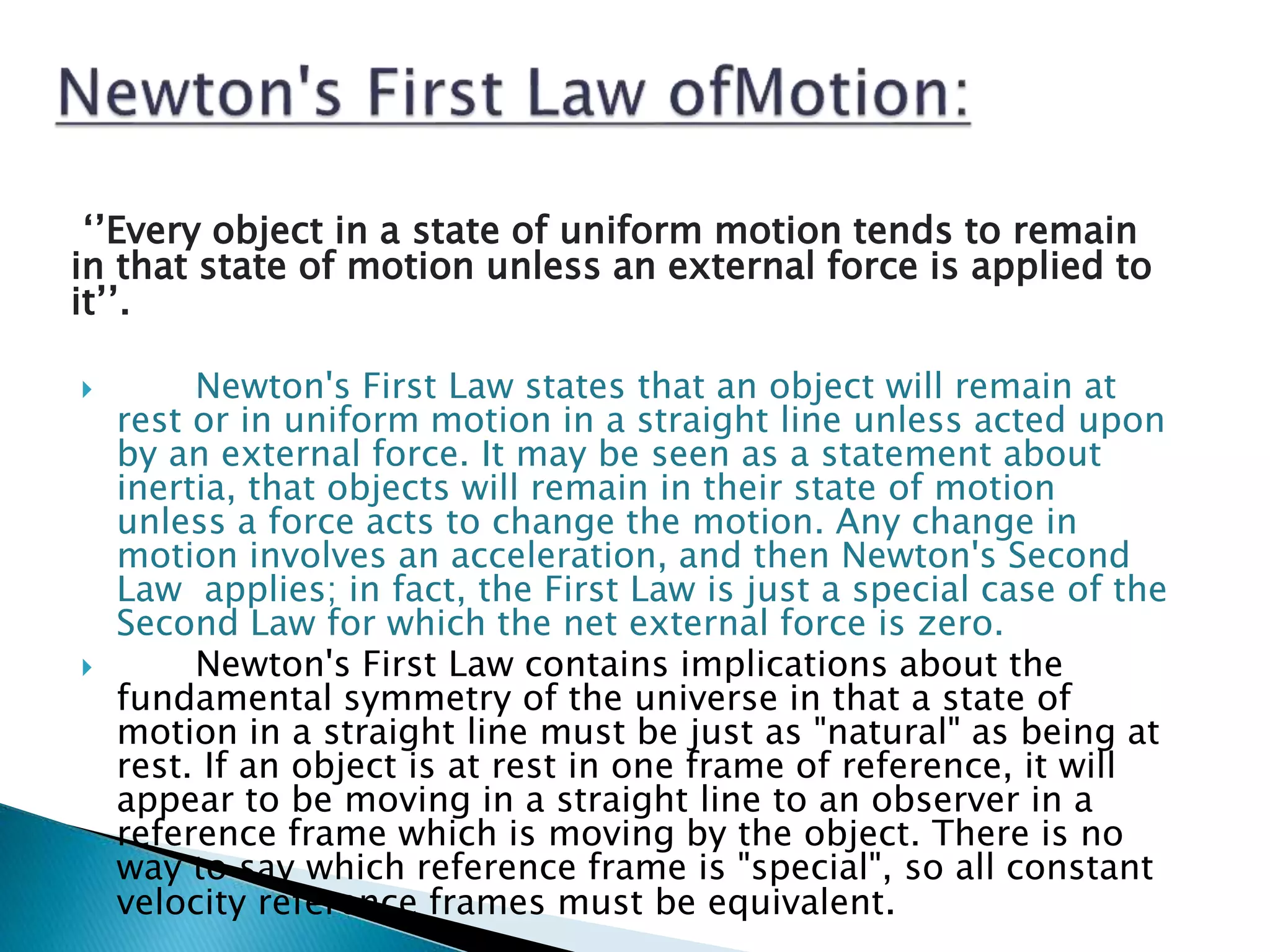 3 newton law of motion-Laws of Newtonian mechanics | PPTX