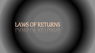Laws Of Return in Economics | PPTX